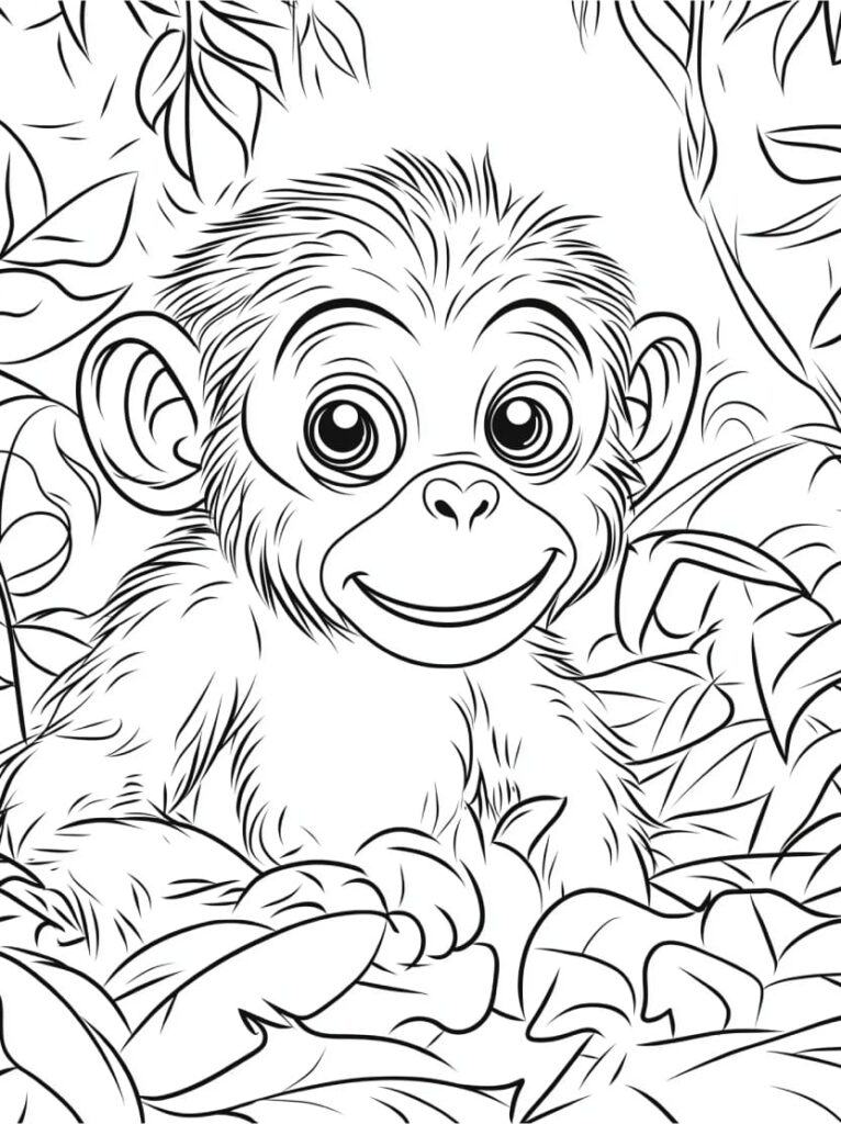 Coloriage Singe pour Enfants - Coloriageenfants.com
