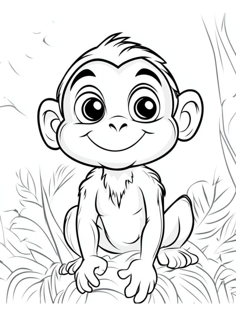 Coloriage Singe pour Enfants - Coloriageenfants.com