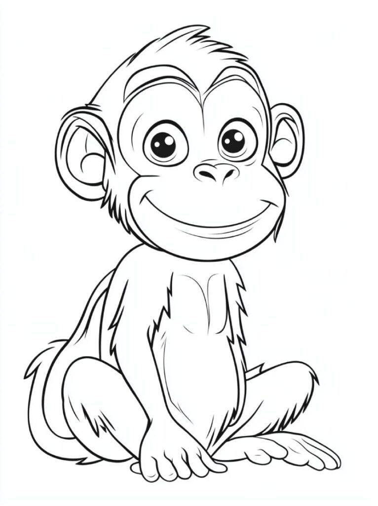 Coloriage Singe pour Enfants - Coloriageenfants.com
