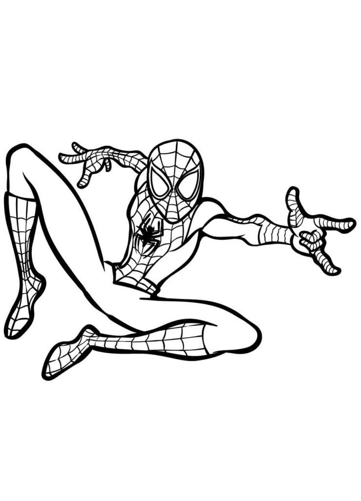 Coloriage Spidey adapté aux jeunes artistes - Coloriageenfants.com