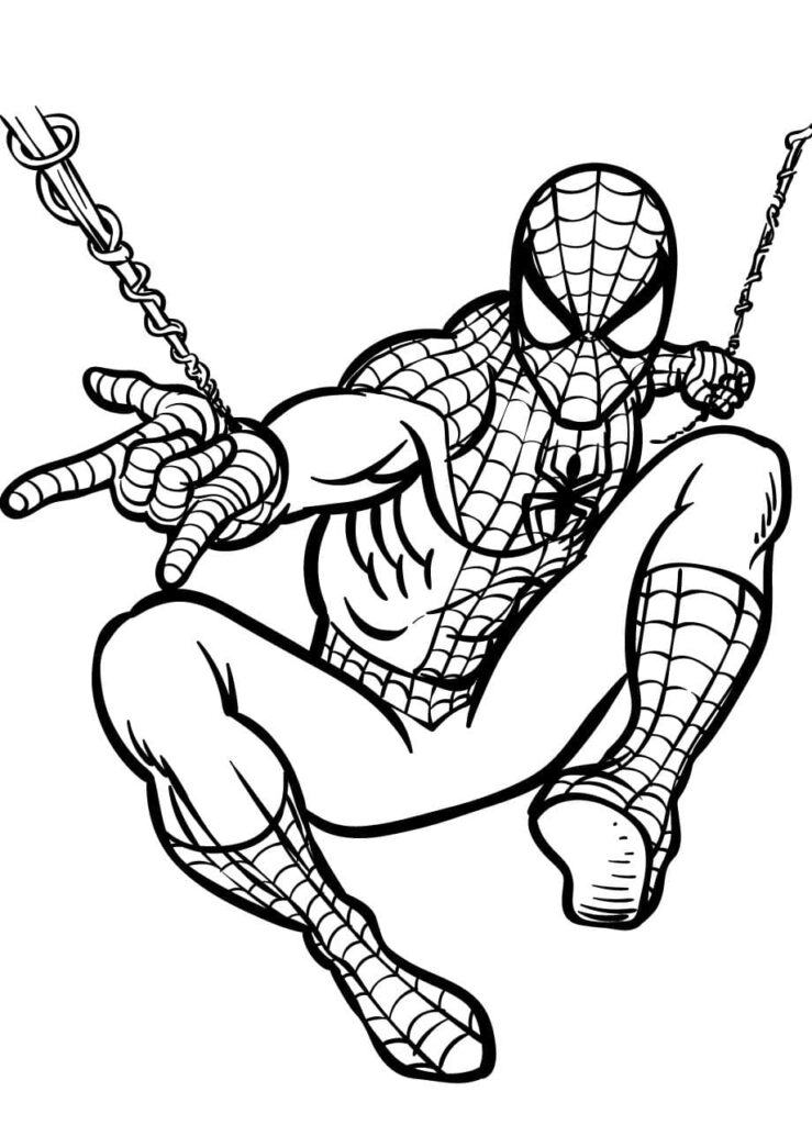 Coloriage Spidey adapté aux jeunes artistes - Coloriageenfants.com