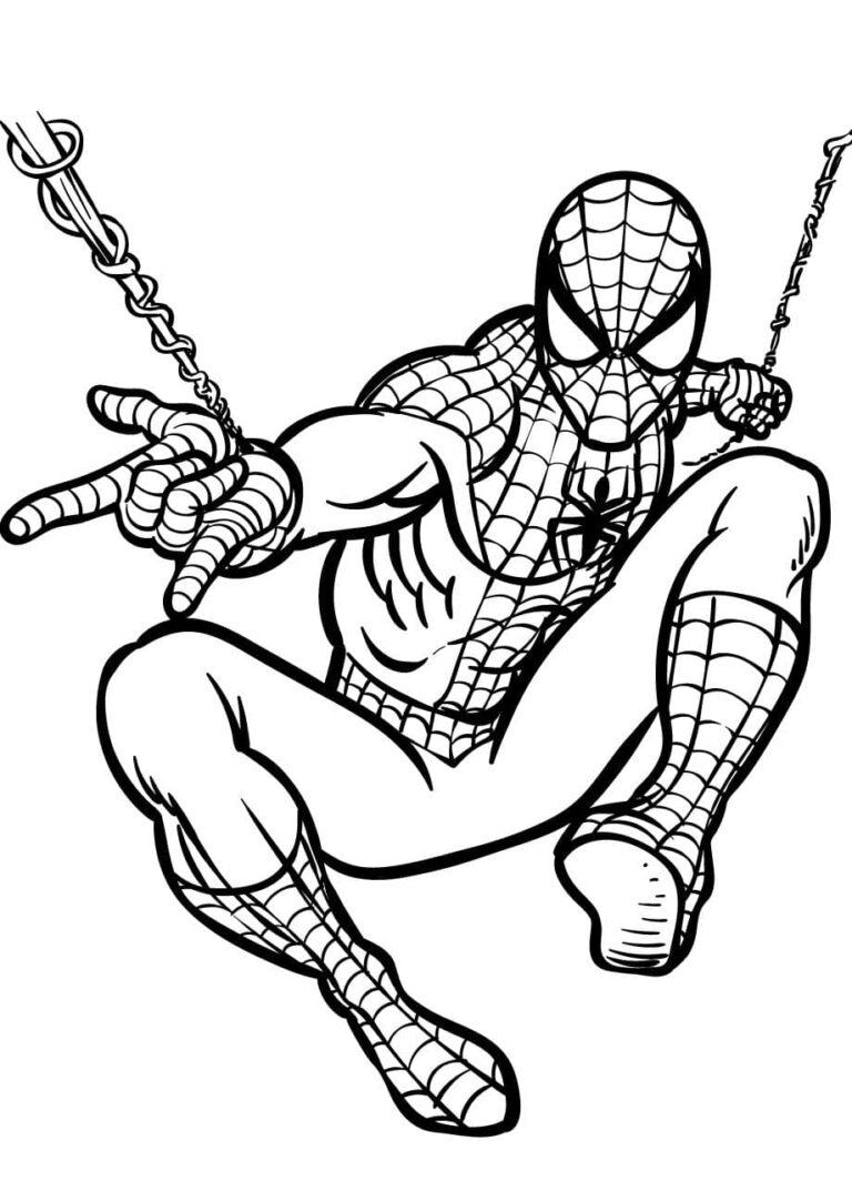 Coloriage Spidey adapté aux jeunes artistes - Coloriageenfants.com