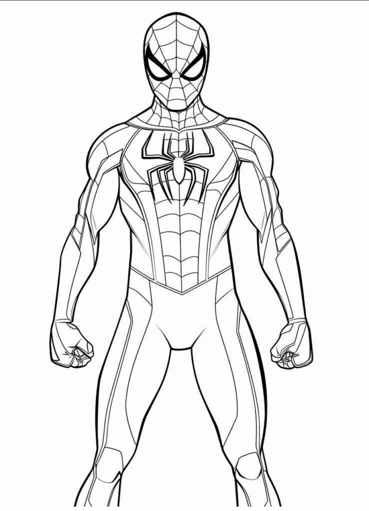 Coloriage Spidey adapté aux jeunes artistes - Coloriageenfants.com