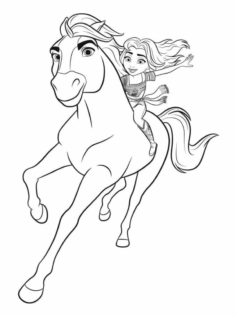 Coloriage Spirit Amusant - Coloriageenfants.com