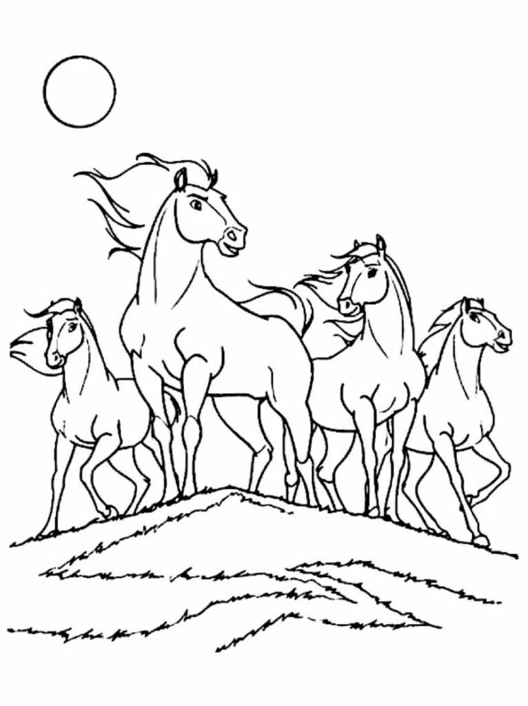 Coloriage Spirit Amusant - Coloriageenfants.com