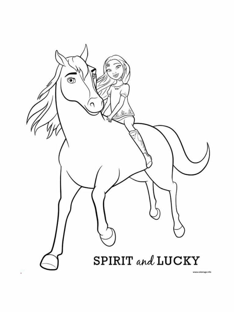 Coloriage Spirit Amusant - Coloriageenfants.com