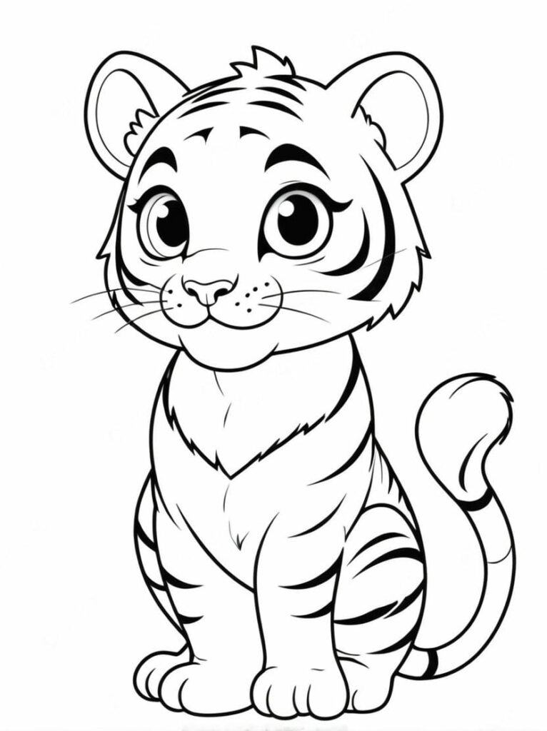 Découvre le Coloriage Tigre - Coloriageenfants.com