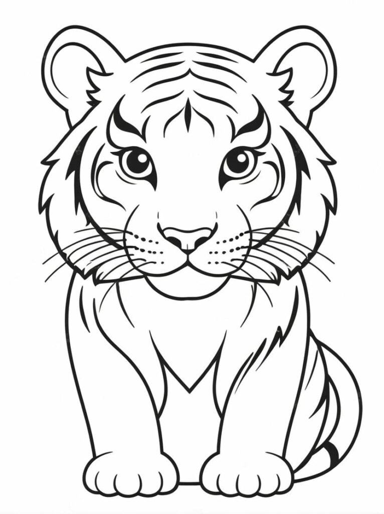 Découvre le Coloriage Tigre - Coloriageenfants.com