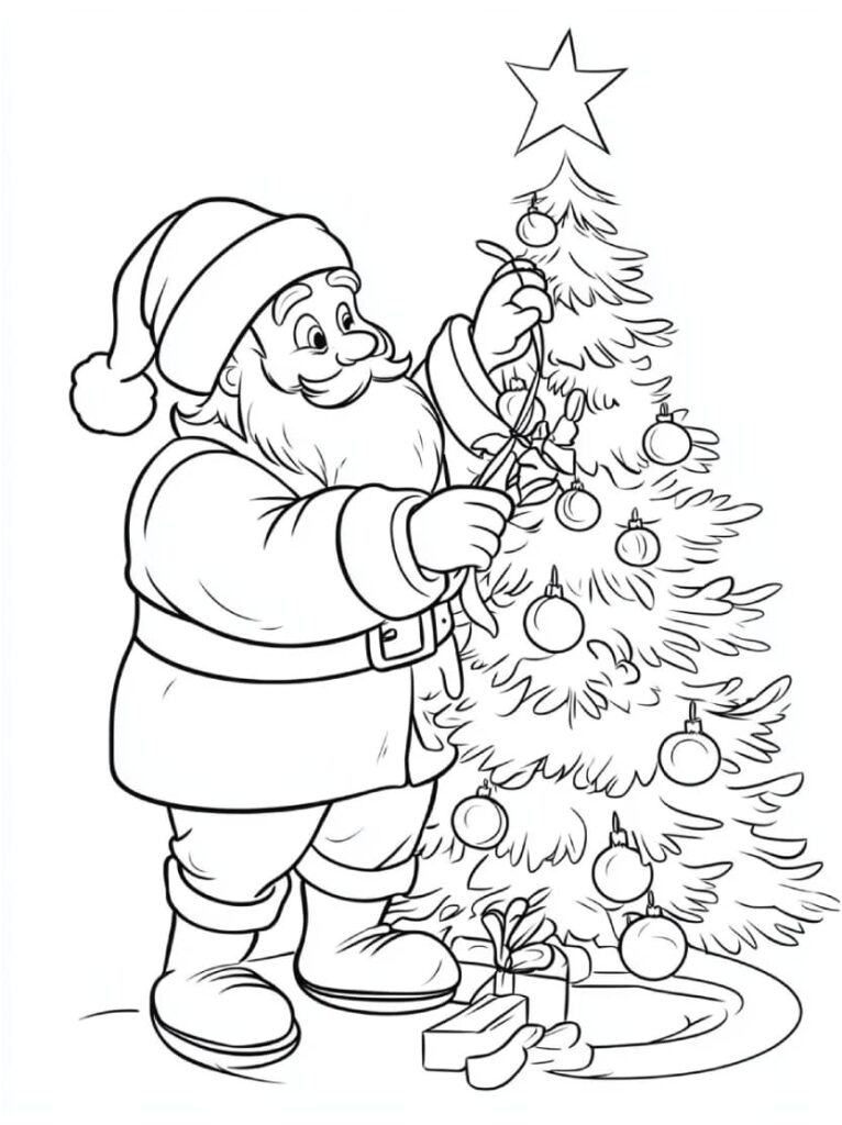 Père Noël Coloriage à imprimer pour les enfants - Coloriageenfants.com