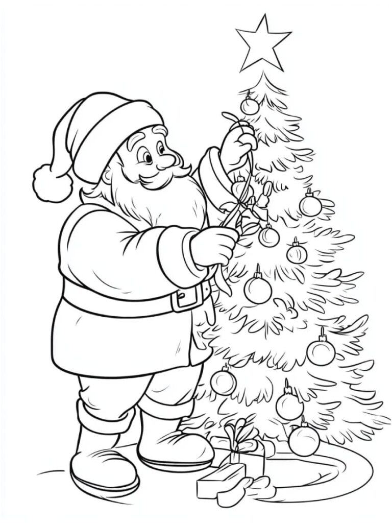 Père Noël Coloriage à imprimer pour les enfants - Coloriageenfants.com