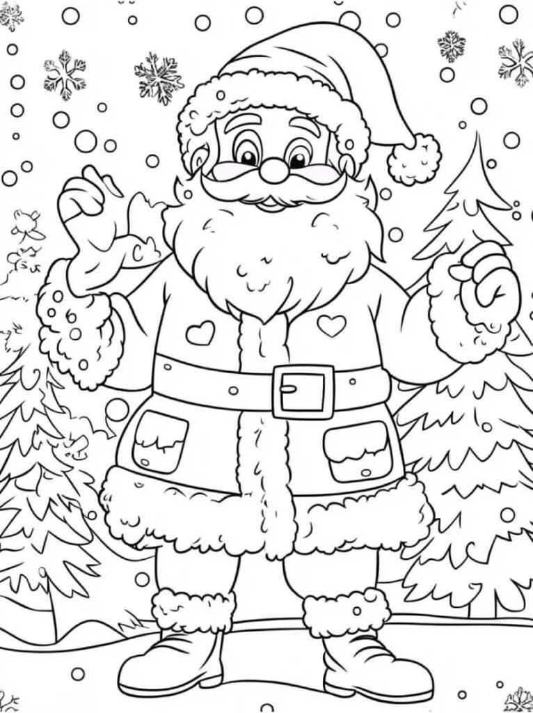 Père Noël Coloriage à imprimer pour les enfants - Coloriageenfants.com