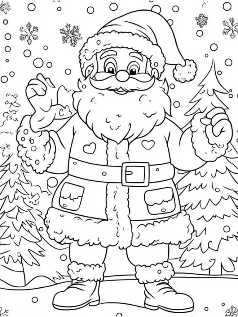 Père Noël Coloriage à imprimer pour les enfants - Coloriageenfants.com