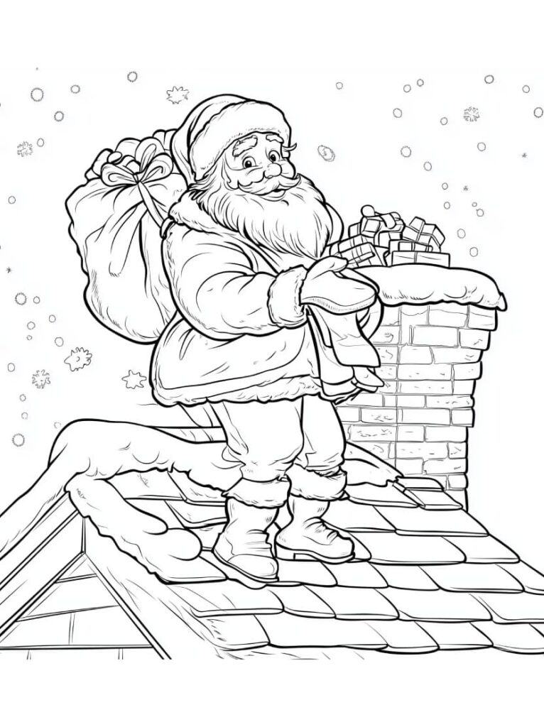 Père Noël Coloriage à imprimer pour les enfants - Coloriageenfants.com