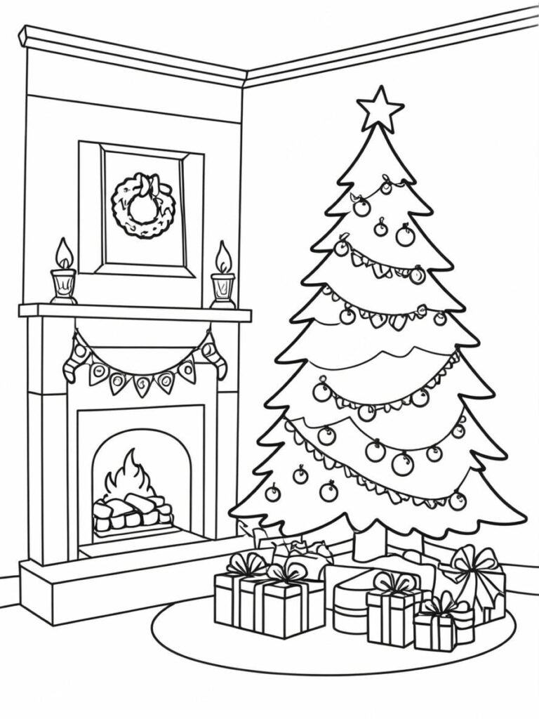 Coloriage Sapin de Noël pour célébrer les fêtes - Coloriageenfants.com