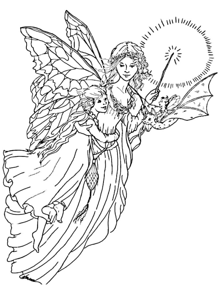 Coloriage Fée Magique pour Petits - Coloriageenfants.com