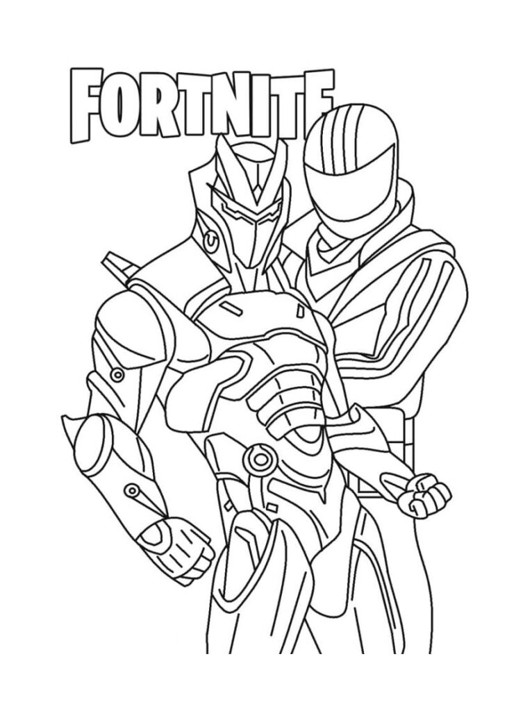 Coloriage Fortnite avec les Skins - Coloriageenfants.com