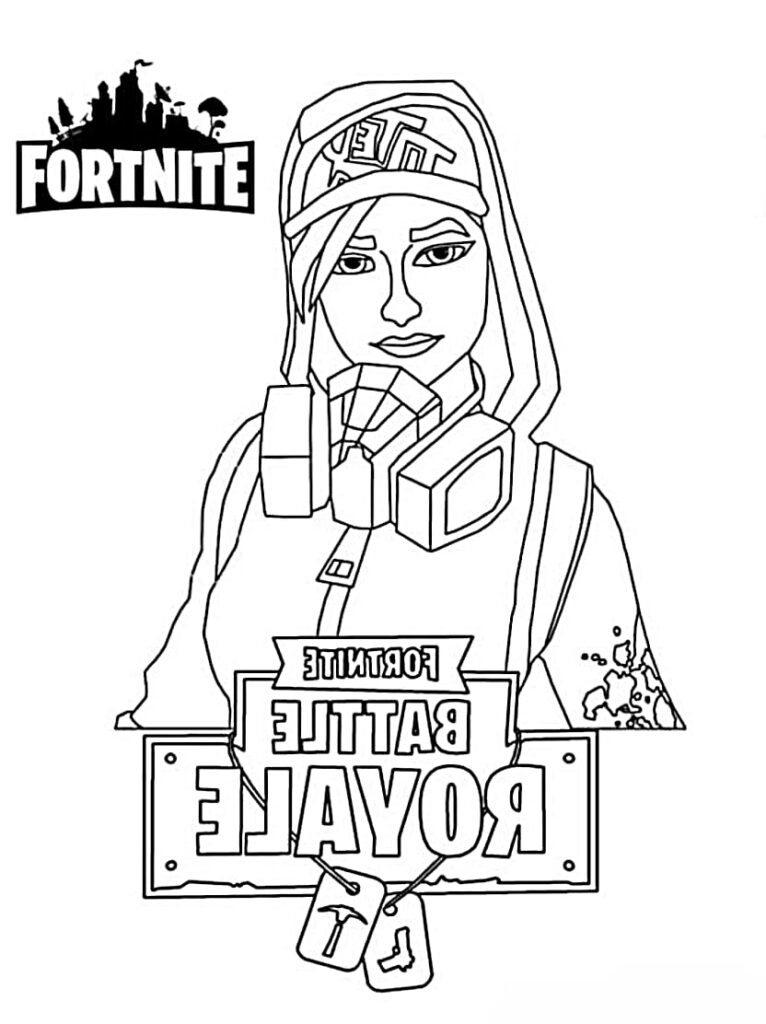 Coloriage Fortnite avec les Skins - Coloriageenfants.com