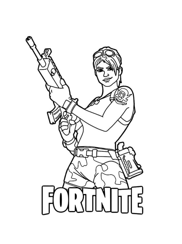 Coloriage Fortnite avec les Skins - Coloriageenfants.com