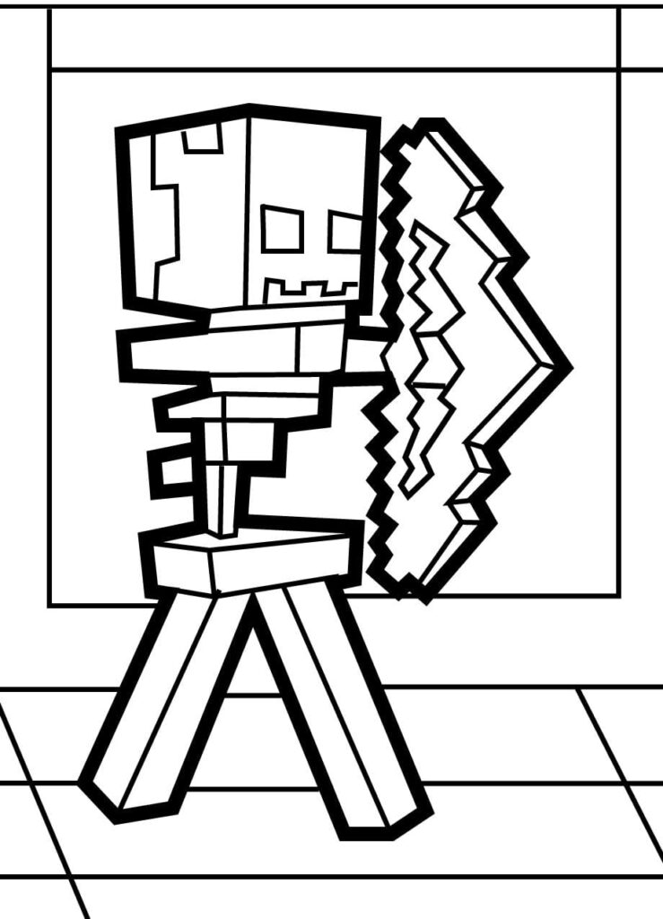 Coloriage Minecraft et ses Créatures - Coloriageenfants.com