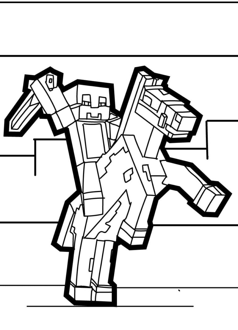 Desenhos para colorir Minecraft e suas criaturas - Coloriageenfants.com