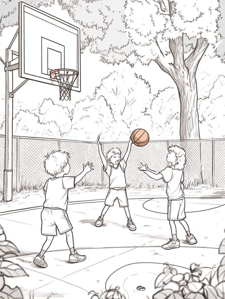 Coloriage Basket et ses paniers incroyables - Coloriageenfants.com