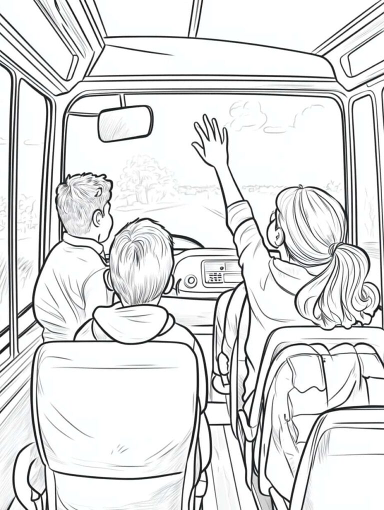 Coloriage Bus et trajets amusants - Coloriageenfants.com