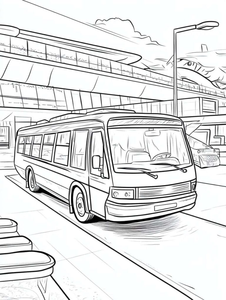 Coloriage Bus et trajets amusants - Coloriageenfants.com