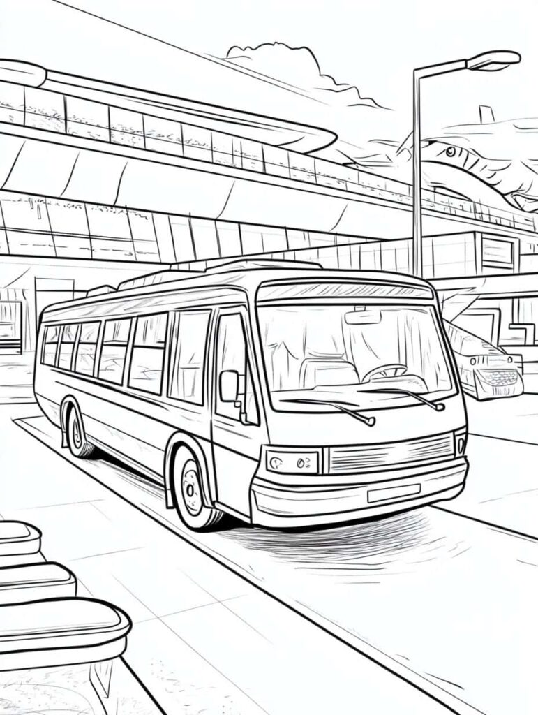 Coloriage Bus et trajets amusants - Coloriageenfants.com