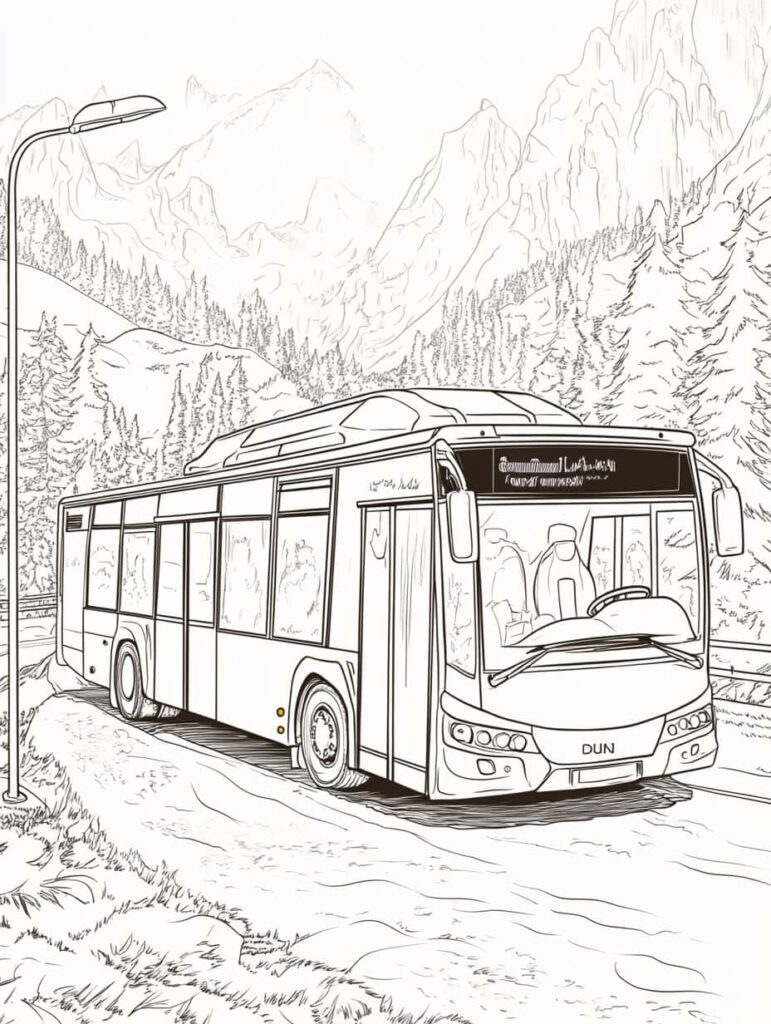 Autobuses para colorear y rutas divertidas - Coloriageenfants.com