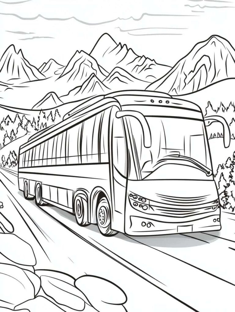 Coloriage Bus et trajets amusants - Coloriageenfants.com