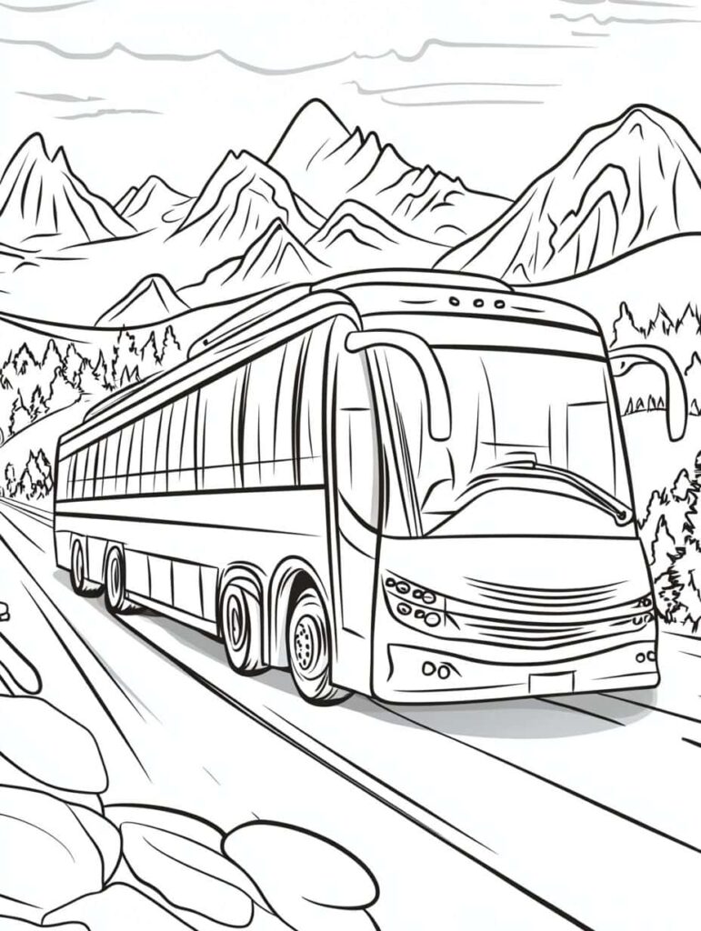Coloriage Bus et trajets amusants - Coloriageenfants.com
