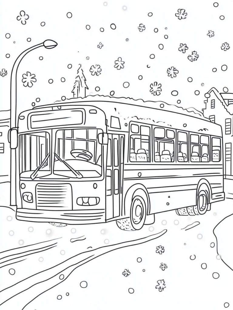 Coloriage Bus et trajets amusants - Coloriageenfants.com