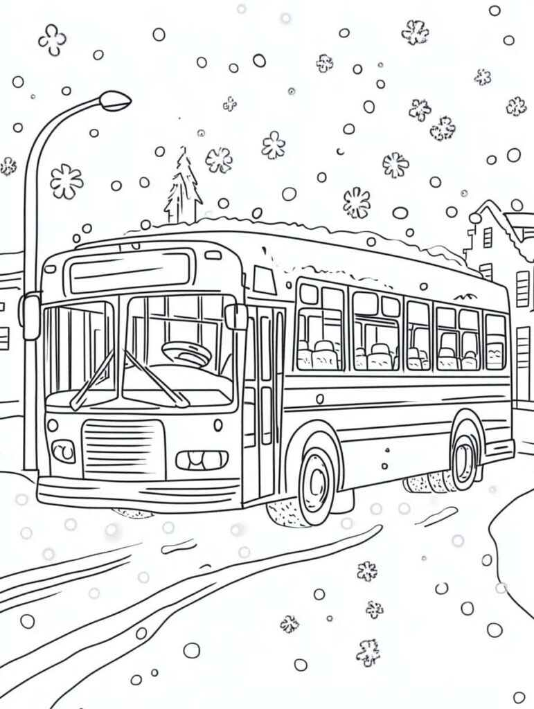 Coloriage Bus et trajets amusants - Coloriageenfants.com