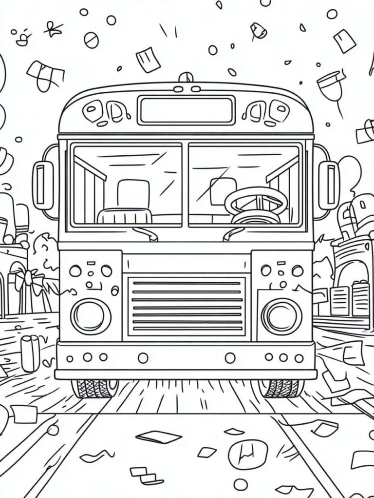 Coloriage Bus et trajets amusants - Coloriageenfants.com