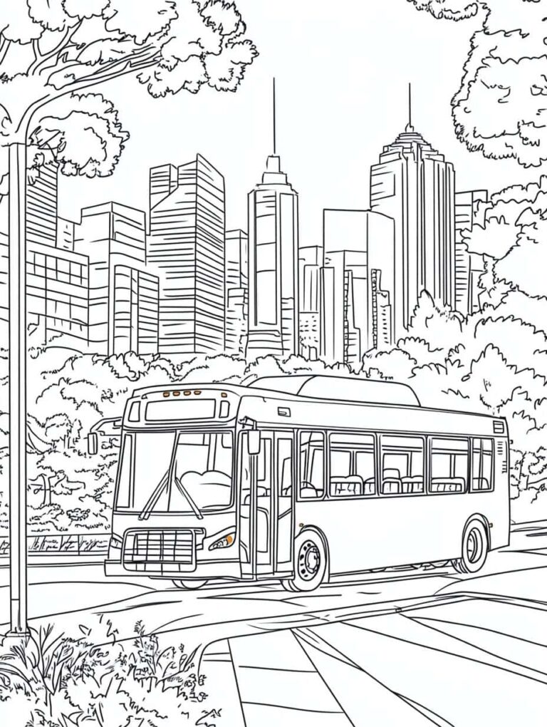 Coloriage Bus et trajets amusants - Coloriageenfants.com