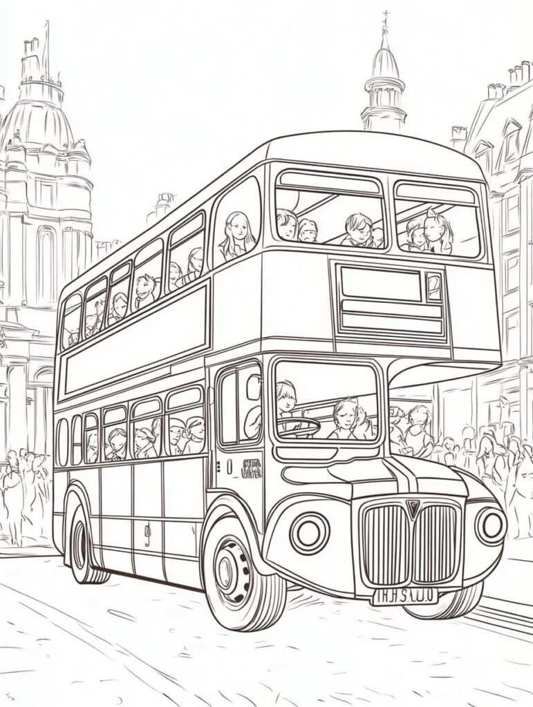 Coloriage Bus et trajets amusants - Coloriageenfants.com