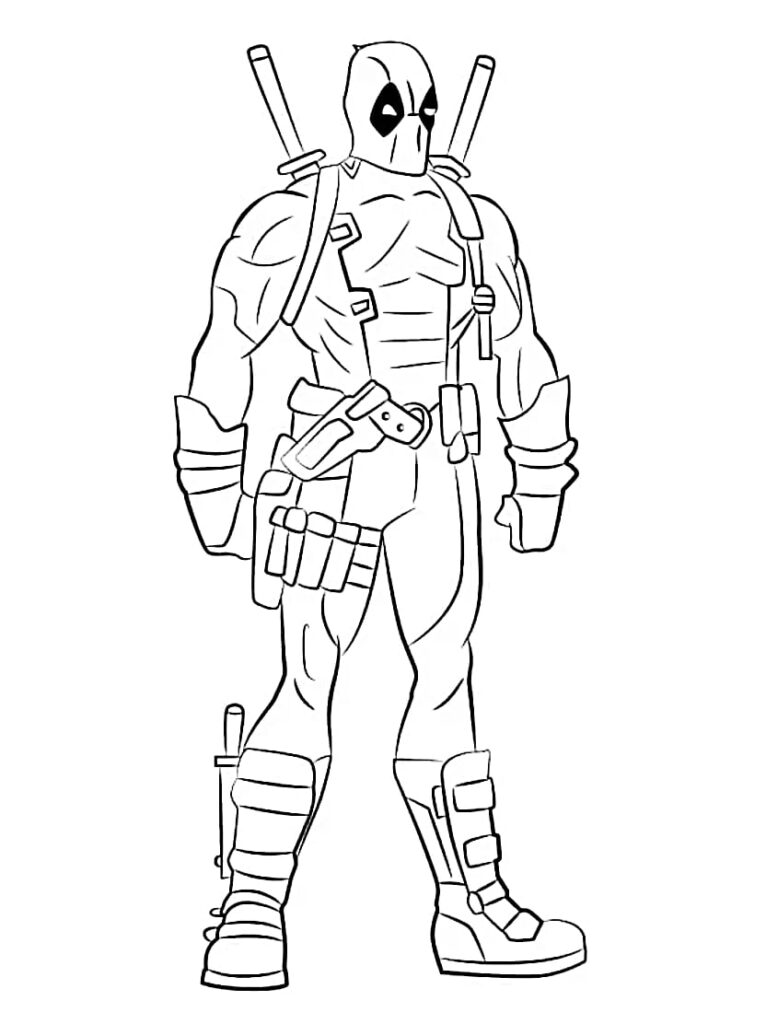 Le Coloriage Deadpool pour petits artistes - Coloriageenfants.com