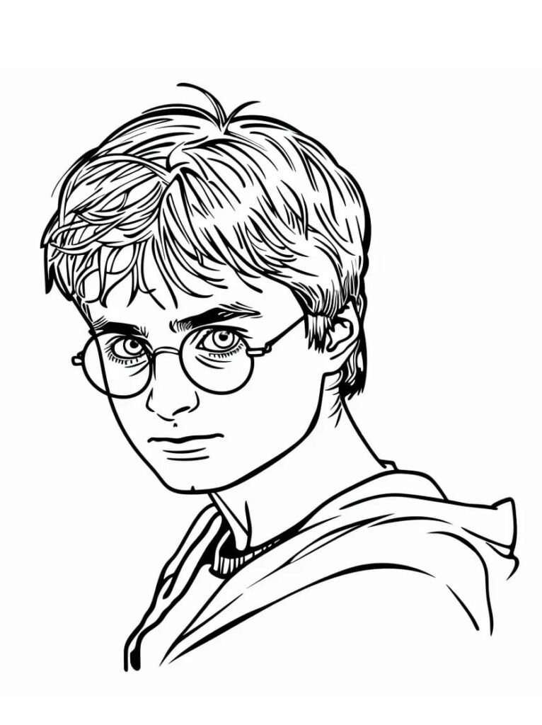 Coloriage Harry Potter à Poudlard - Coloriageenfants.com