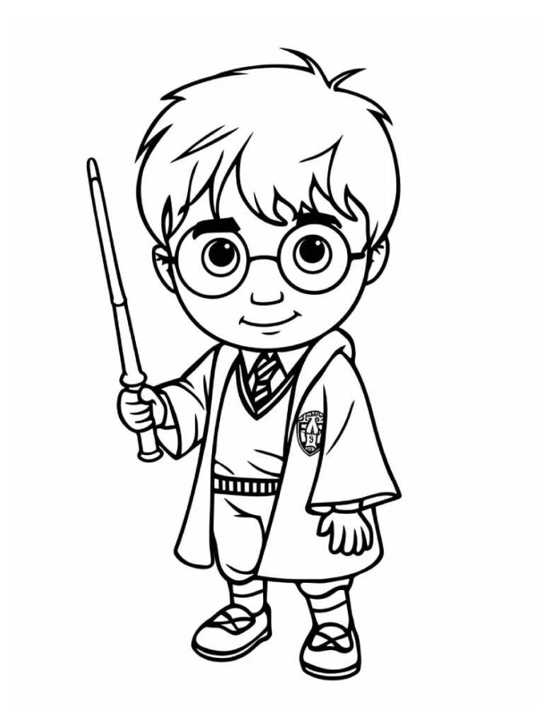 Coloriage Harry Potter à Poudlard - Coloriageenfants.com