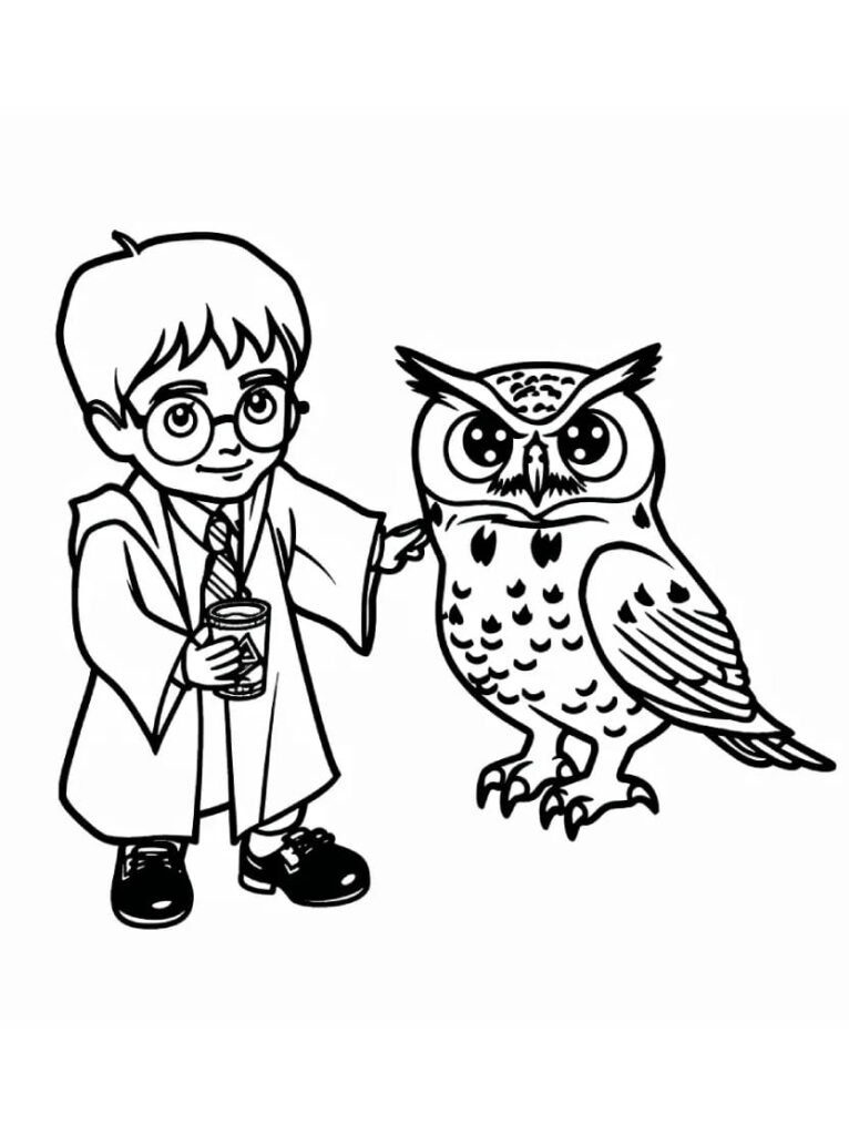 Coloriage Harry Potter à Poudlard - Coloriageenfants.com