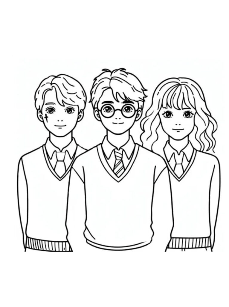 Coloriage Harry Potter à Poudlard - Coloriageenfants.com