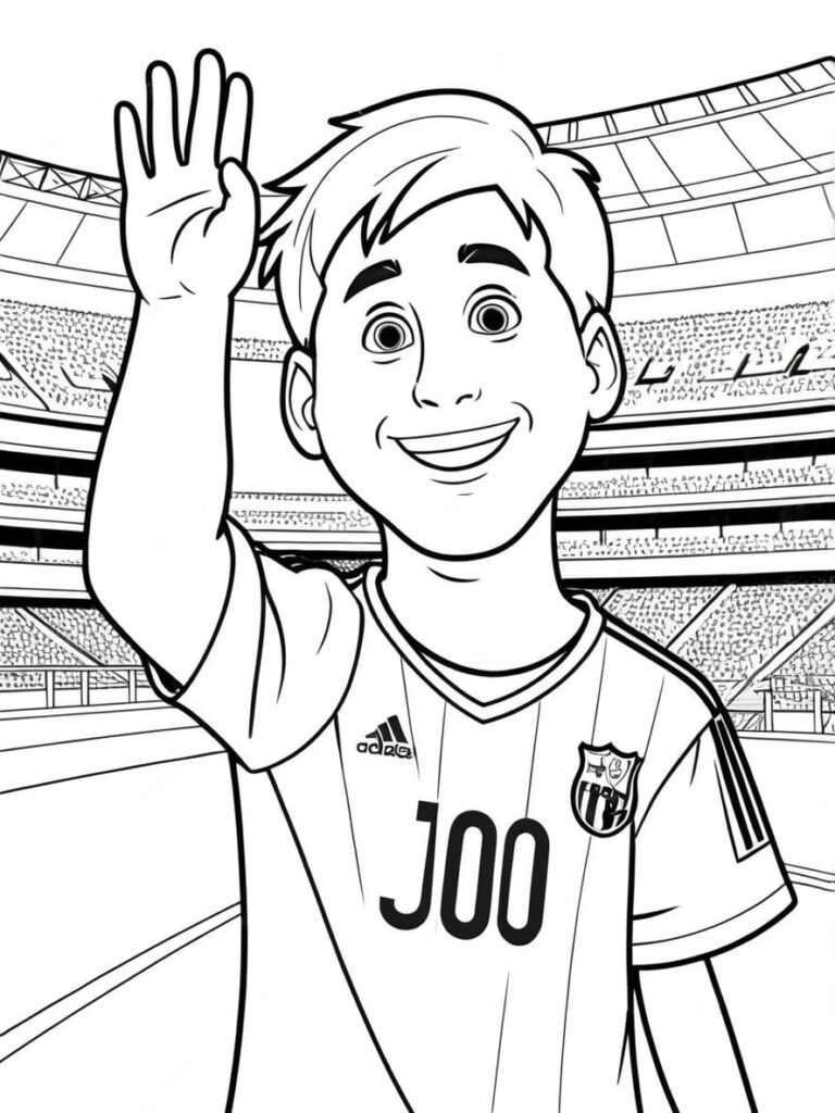 Coloriage Messi et ses plus belles actions - Coloriageenfants.com