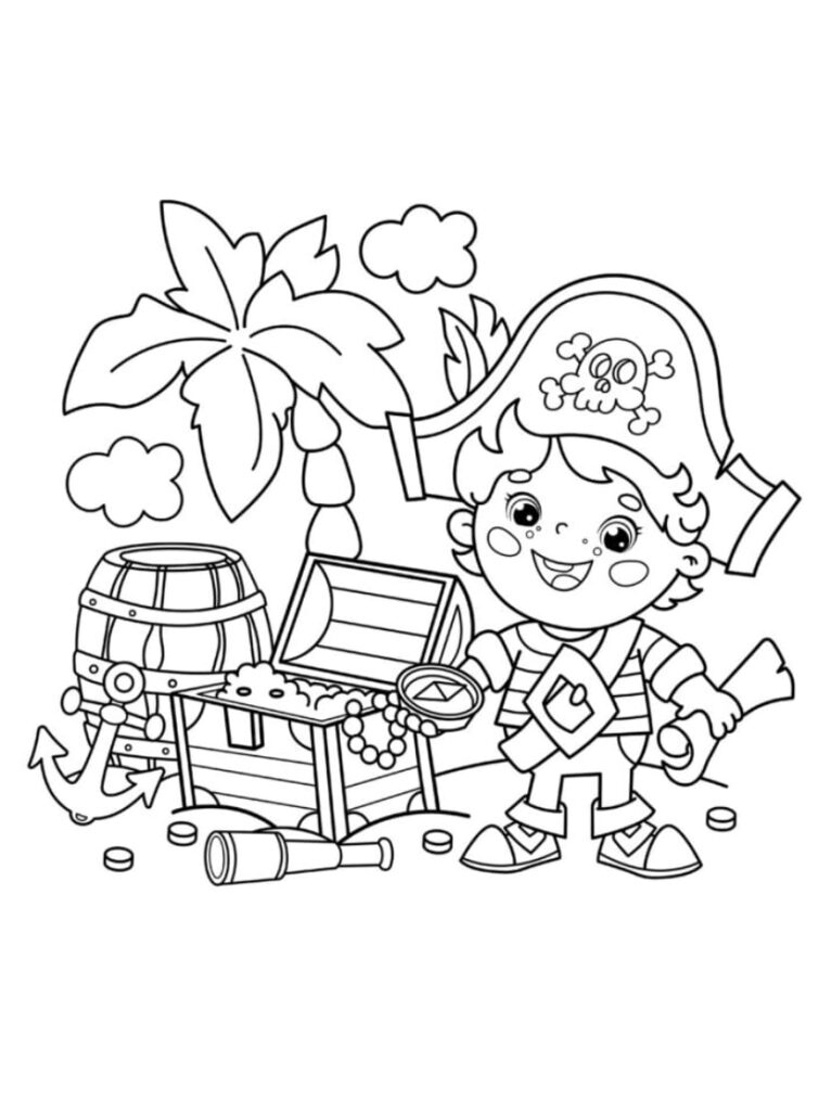 Coloriage Pirate et Aventures En Mer - Coloriageenfants.com