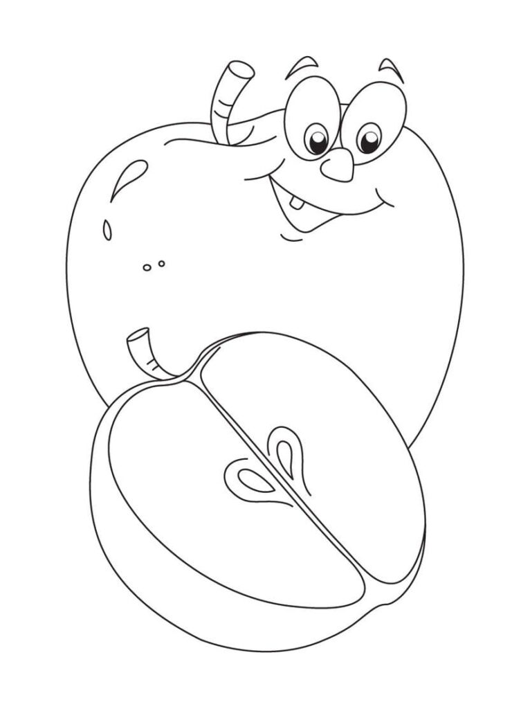 Apple coloring page a fresh fruit to color - Coloriageenfants.com