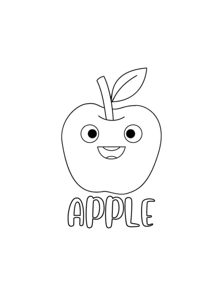 Apple coloring page a fresh fruit to color - Coloriageenfants.com