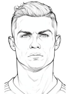 Coloriage Ronaldo à imprimer pour fans - Coloriageenfants.com