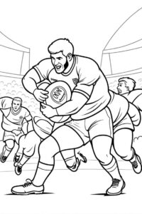 Coloriage Rugby et ses moments épiques - Coloriageenfants.com