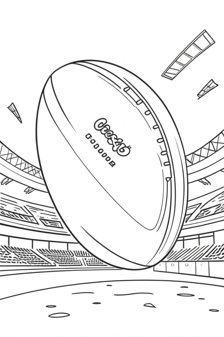 Coloriage Rugby et ses moments épiques - Coloriageenfants.com