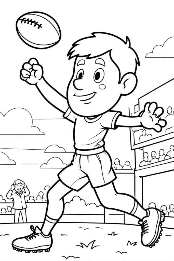 Coloriage Rugby et ses moments épiques - Coloriageenfants.com