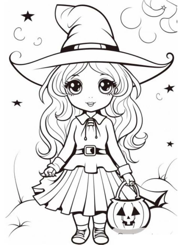 Dibujos para colorear de brujas y magia misteriosa - Coloriageenfants.com